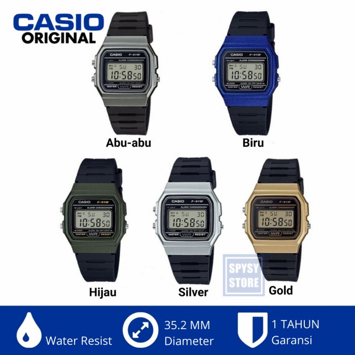 Jual CASIO ORIGINAL F-91WM F91WM F91W F91 JAM TANGAN CLASSIC RETRO ...