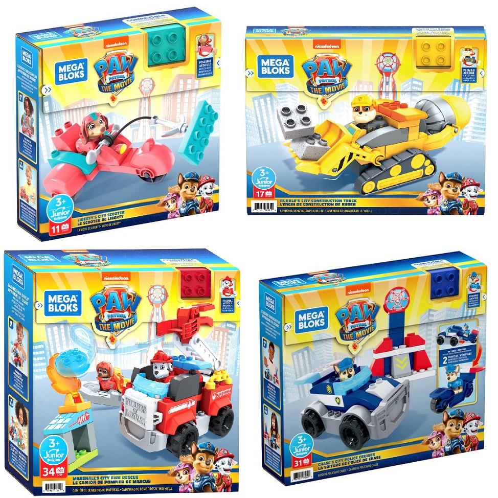 Jual Mega Bloks PAW Patrol The Movie Chase Marshall Rubble and Liberty ...