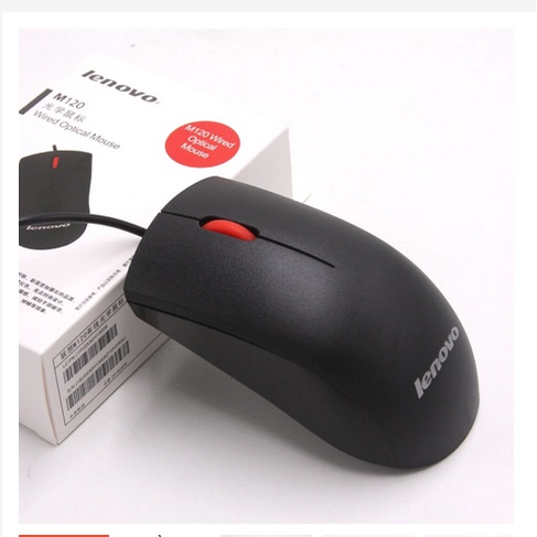 Jual Lenovo M120 Mouse Optical 1000dpi Bentuk Roda 3d Dengan Kabel Usb ...