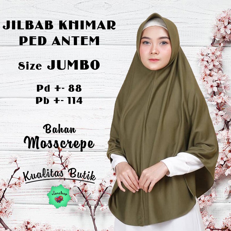 Jual HIJAB KHIMAR PED ANTEM SIZE JUMBO, HIJAB SYAR'I PED | Shopee Indonesia
