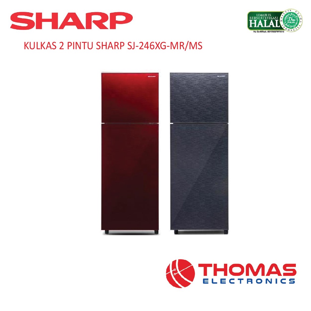 Jual Kulkas 2 Pintu Sharp SJ 246XG MR MS Kulkas Dua Pintu Kapasitas 187 Liter SJ 246XG MR MS ...