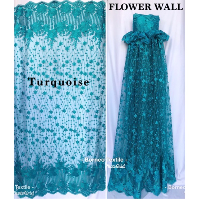 Jual FLOWER WALL (Glitter & Mutiara) Brokat Tulle Tile per 1/2meter ...