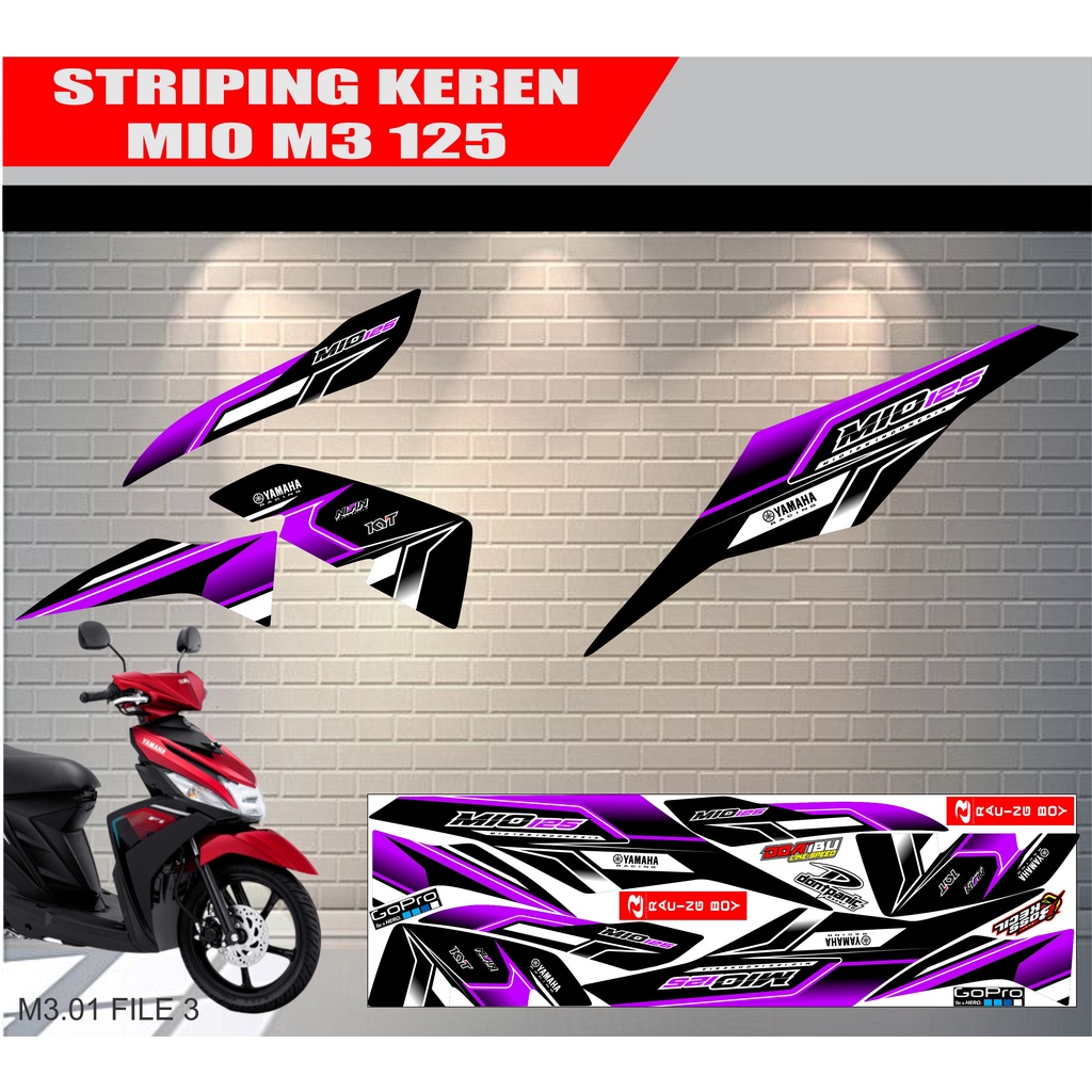 Jual Stiker Striping Lis MIO M3 / Mio Z / Mio 125 Tahun 2014 2015 2016 ...