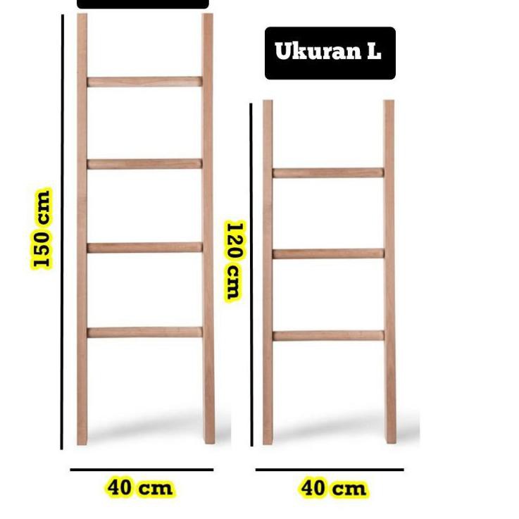 Jual C02 RAK TANGGA KAYU / LADDER HANGER / RAK SAJADAH / RAK MUKENA ...