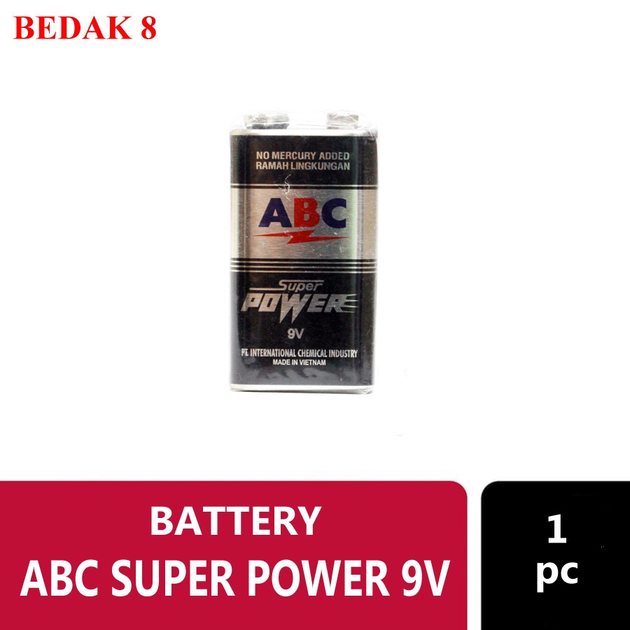 Jual Battery ABC Super Power 9V/ Baterai Kotak ABC Super Power Hitam 9 ...