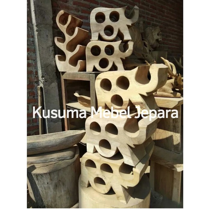 Jual Tempat Botol Bar Cafe Model Gajah Kayu Trembesi (Panjang 45cm ...