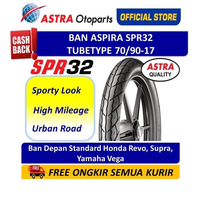 Jual Ban Aspira SPR 32 Tubetype 70/90-17 Untuk Ban Depan Standard Honda ...