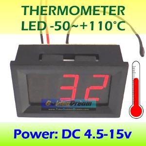 Jual Thermometer LED Digital 4.5-15VDC + Sensor Suhu Termometer Mobil ...