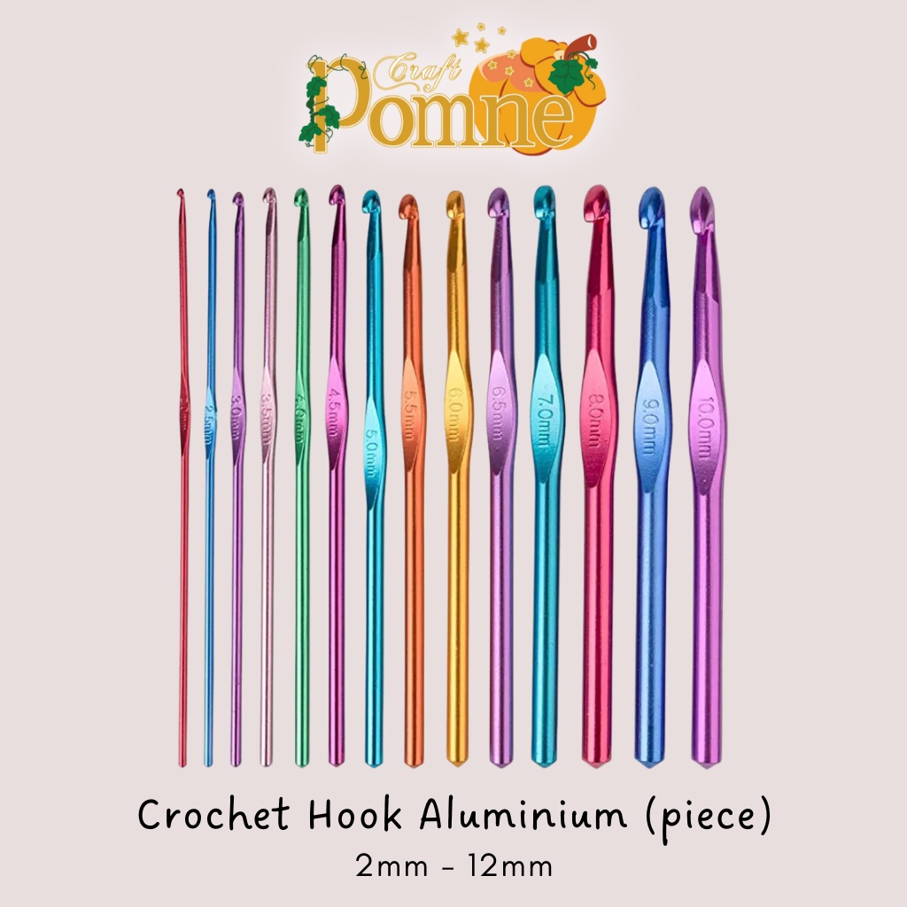 Jual NEW! (SATUAN) HAKPEN / JARUM RAJUT / CROCHET HOOK BESI ALUMUNIUM ...