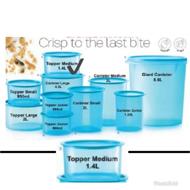 Jual Tupperware Toples kue/ canister / OT Topper Medium(1) | Shopee ...