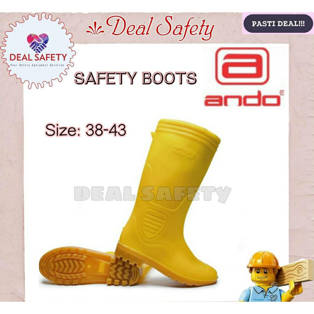 Jual Sepatu Boot Ando Warna Kuning / Safety Boot Ando | Shopee Indonesia
