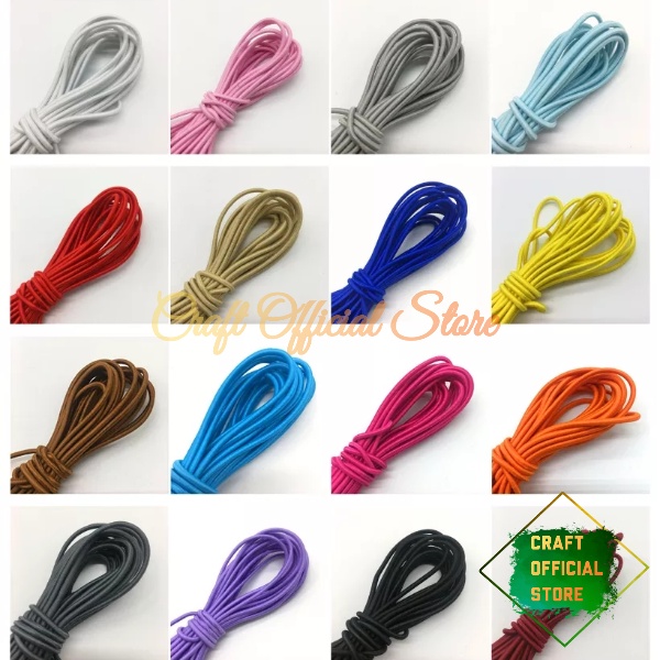 Jual 5 METER Tali Elastis 2.5mm Sengkelit Tali Karet String Strap ...