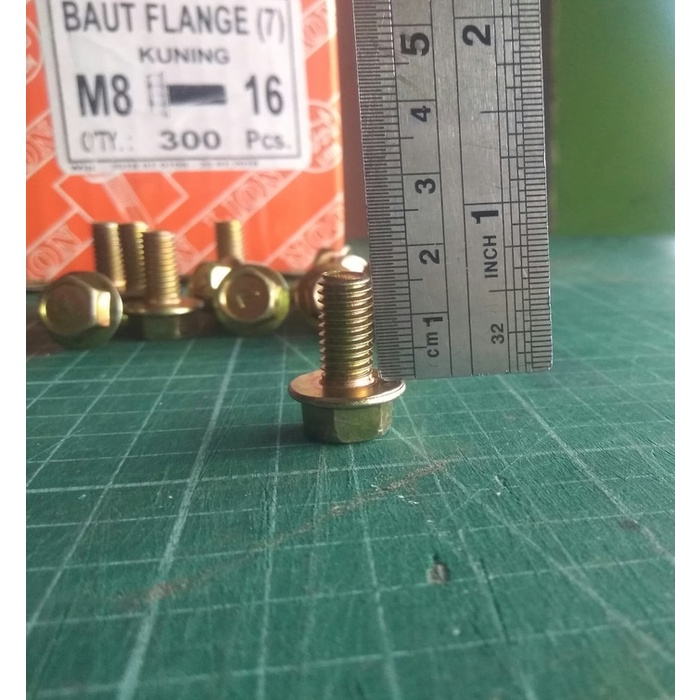 Jual M8x16 Flange Bolt (Baut Topi) Step | Shopee Indonesia