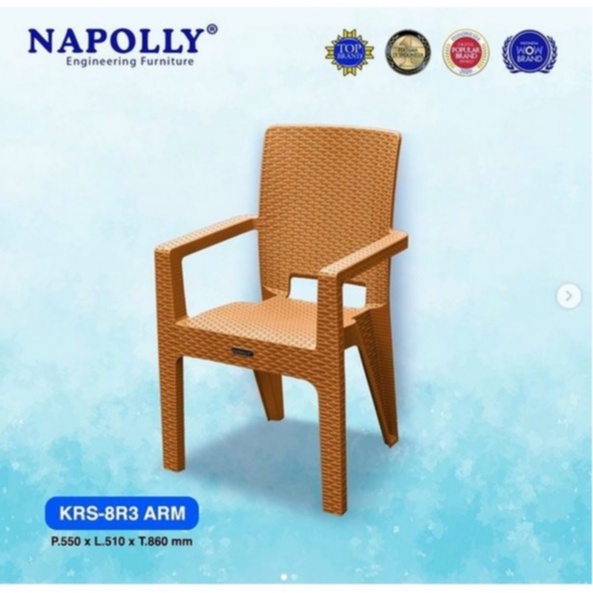Jual NAPOLLY KURSI ROTAN Type KRS 8R3 ARM (Pakai Tangan) | Shopee Indonesia