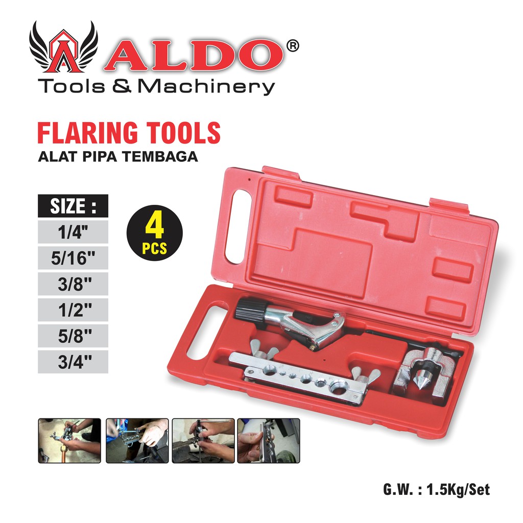 Jual FLARING TOOL CT-1226 / ALAT PEMEKAR PIPA TEMBAGA 4 PCS | Shopee ...