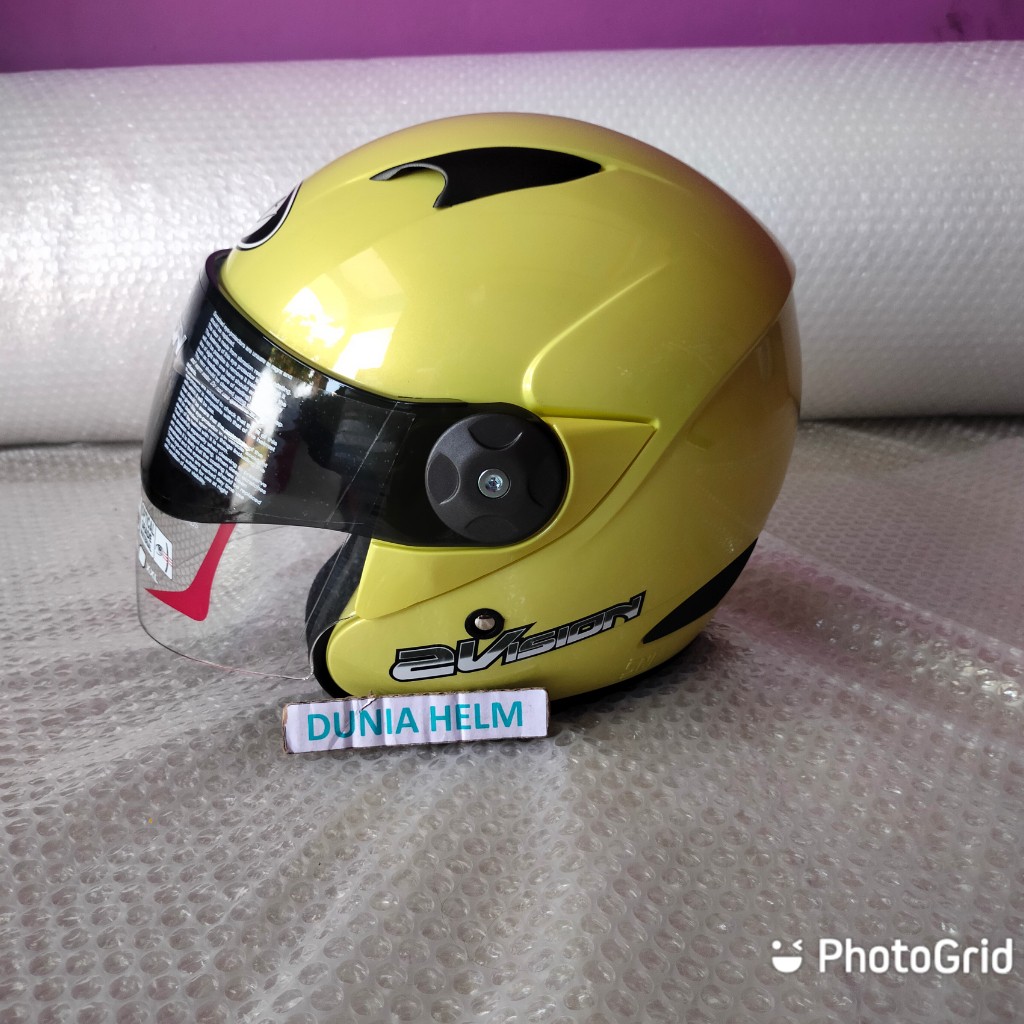 Jual HELM KYT 2 VISION SOLID LIGHT YELLOW ORIGINAL ONGKIR HANYA 2KG ...