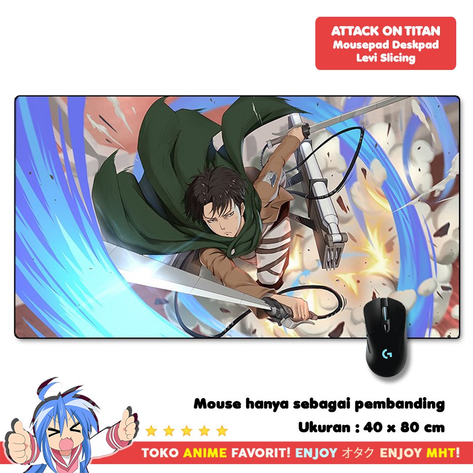Jual Mousepad Anime Gaming Deskpad Anime Attack On Titan AOT Levi ...