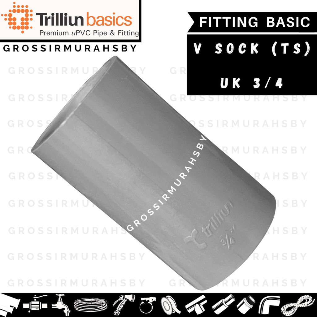 Jual Sok Pipa PVC 3/4 TS TRILLIUN / VSock / Sambungan pipa SOCK ...
