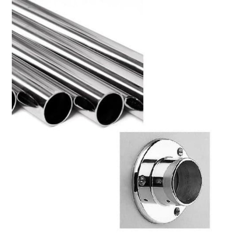 Jual Pipa Bulat Chrome / Tiang Pipa Bulat / Display Hanger / Cantolan ...