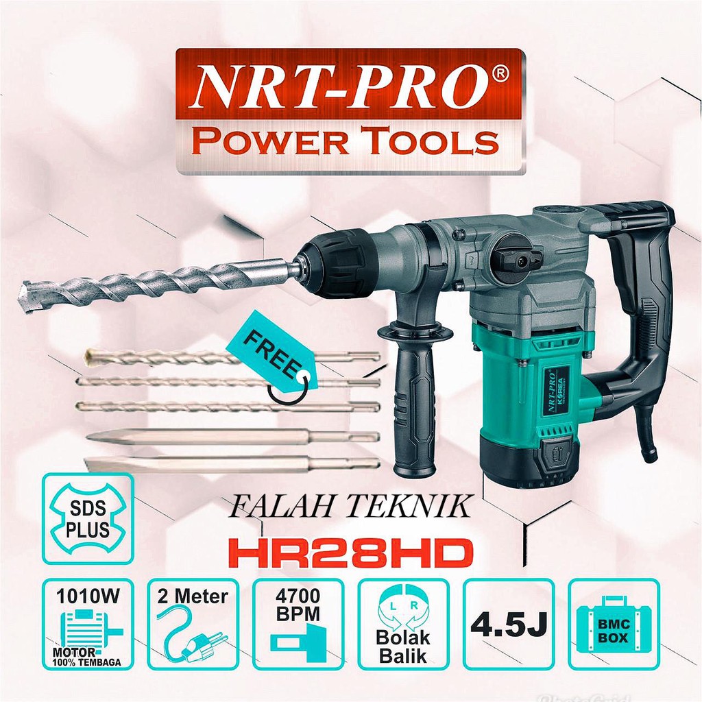 Jual NRT PRO Hammer Drill NRT-Pro HR 28HD Set Listrik / Mesin Bor Bobok ...