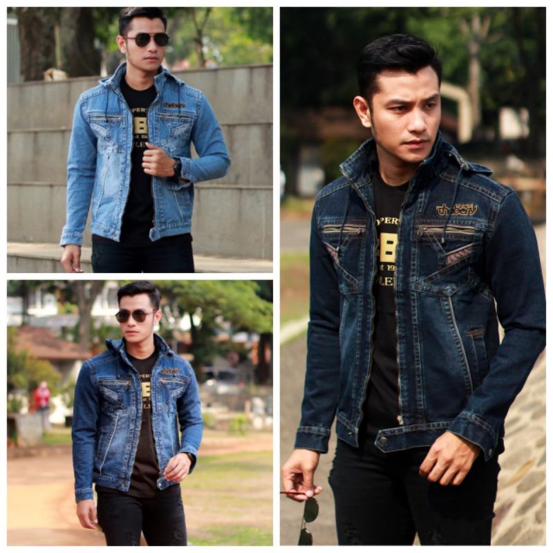 Jual JAKET JEANS PRIA THE BERRY RESLETING / JEANS PREMIUM / JAKET BIKER ...