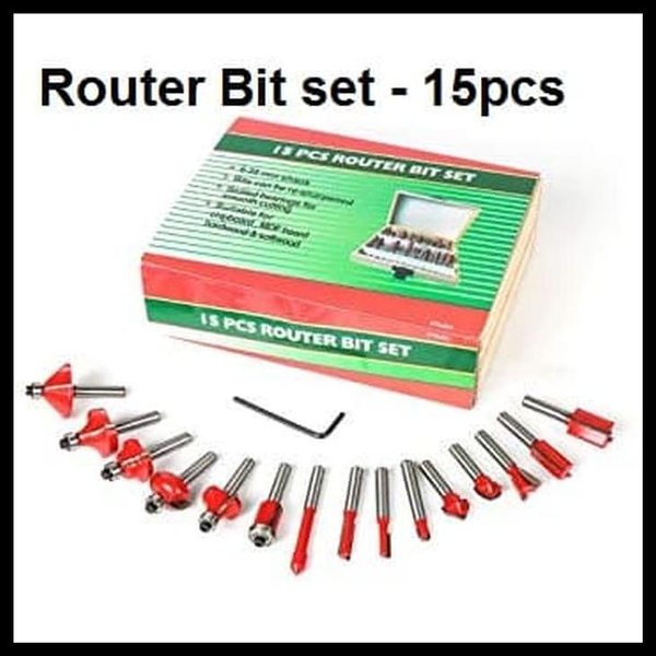 Jual Mata Profil Trimer Router Set Isi 15 Pcs Router Trimmer Bits Set ...
