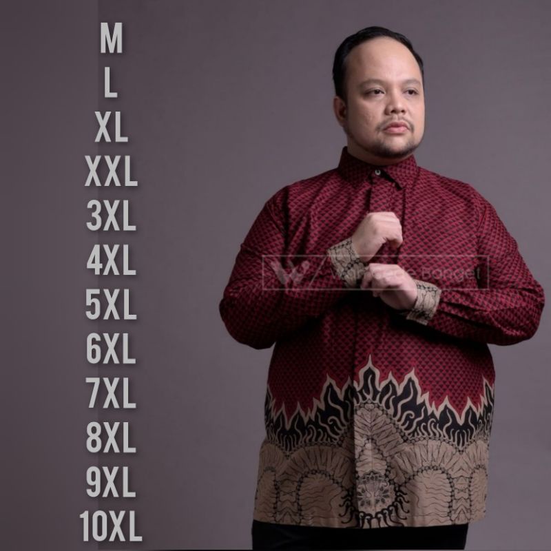 Jual Batik Pria Jumbo Kemeja Lengan Panjang dan Lengan Pendek Big Size Warna Maron | Shopee ...