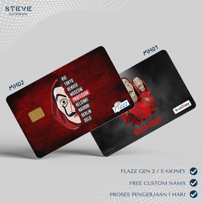 Jual Flazz Gen 2 BCA Emoney Mandiri Custom Money Heist FG2006 EM2101 1 ...