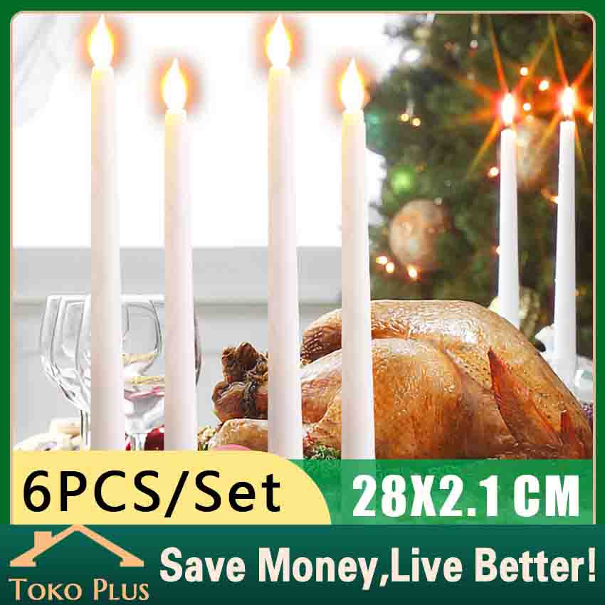 Jual 6PCS Lilin LED Lampu Elektrik Putih Led Panjang Lilin Baterai ...