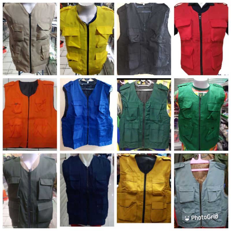 Jual rompi lapangan#rompi pria tanpa krah#rompi proyek#kegiatan#relawan ...