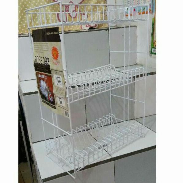 Jual RAK PIRING BESI 3 SUSUN ROSE 393/RAK DAPUR/RAK BESI | Shopee Indonesia