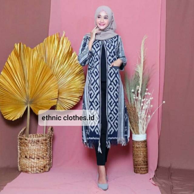 Jual Long outer tenun ethnic original tenun | Shopee Indonesia