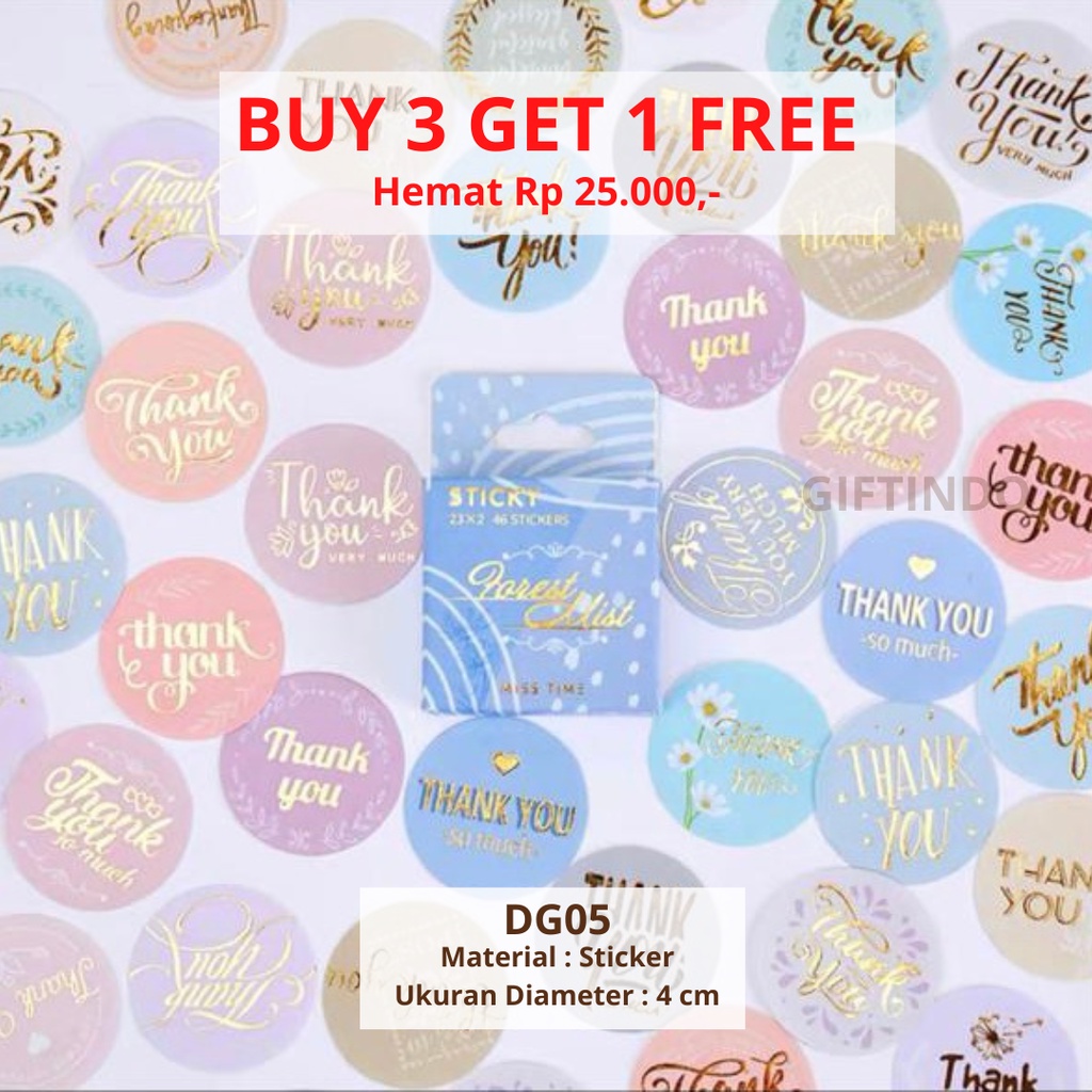Jual [ ISI 46 PCS ] Stiker thank you / Sticker thank you / Sticker ...