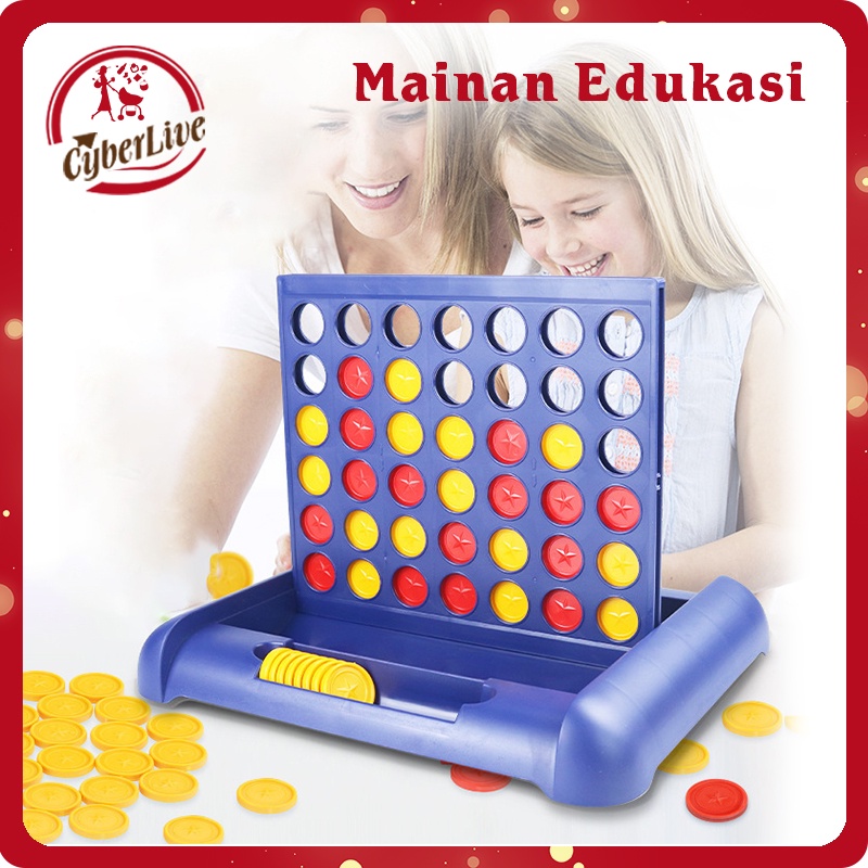 Jual Connect Four Game Line Up 4 Bingo Board Tic Tac Toe Mainan Edukasi ...