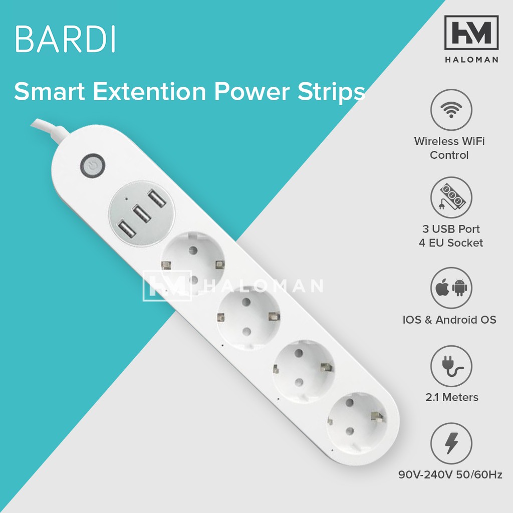 Jual BARDI Smart Extention Power Strip Smart Stop Kontak Colokan Socket Plug Wifi | Shopee Indonesia