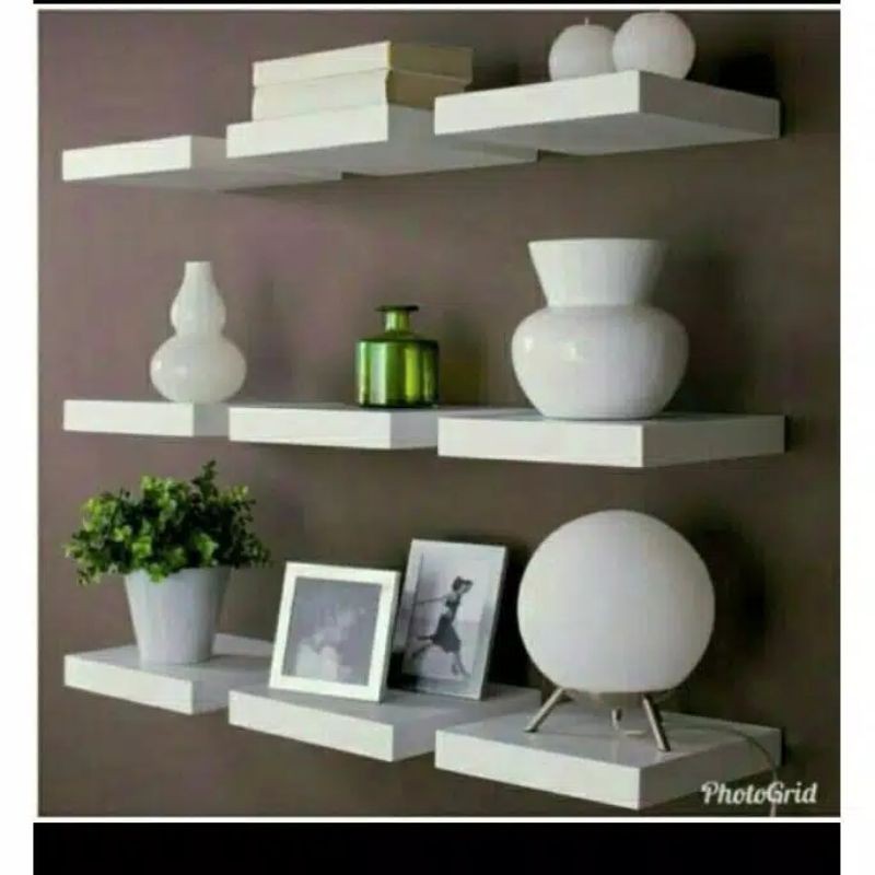 Jual size 20x20 cm. rak dinding melayang, rak dinding serbaguna. rak ...