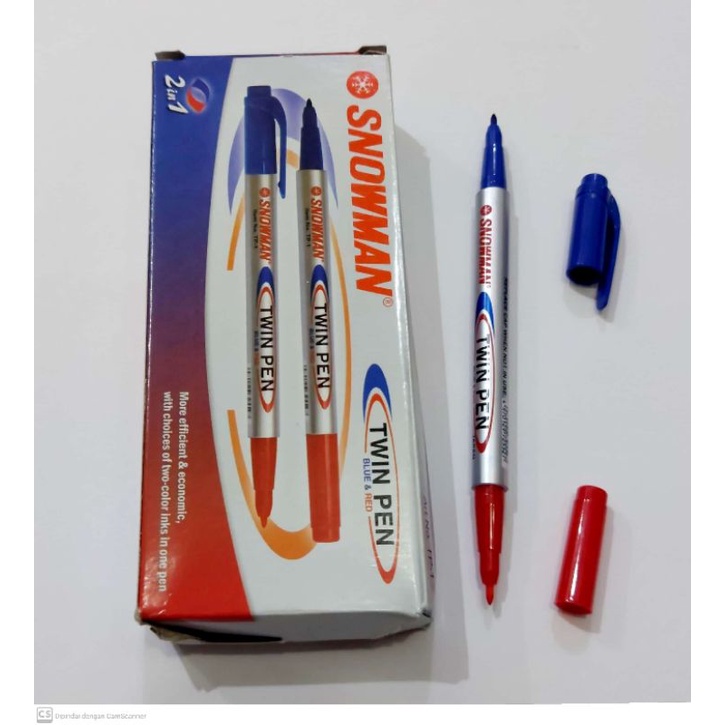 Jual Snowman Spidol Twin Pen TP-12 /Spidol bolak balik /Spidol 2W ...