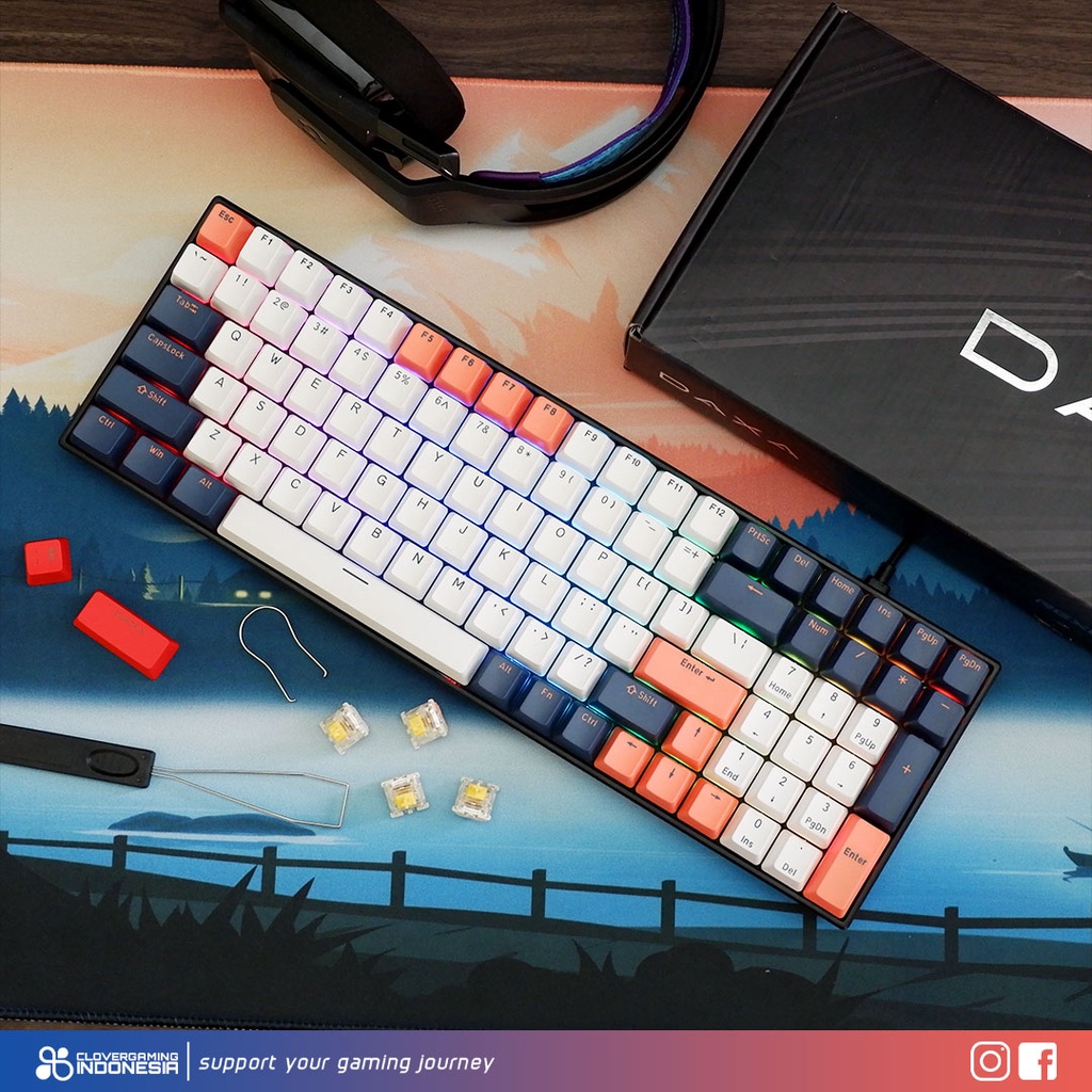 Jual Rexus DAXA M100 Pro RGB - M-100 M 100 Mechanical Gaming Keyboard ...