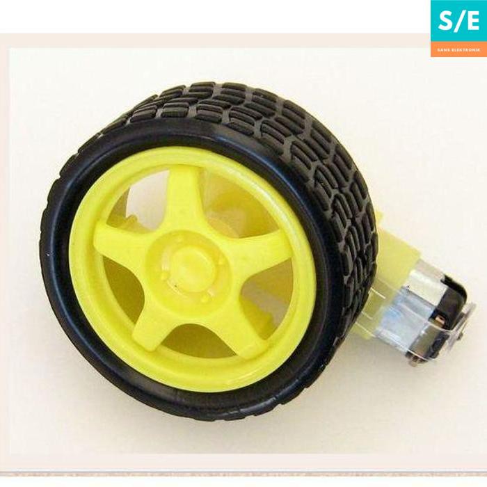 Jual Smart Car DC Motor Gearbox 6V + Roda for robot line tracer ...