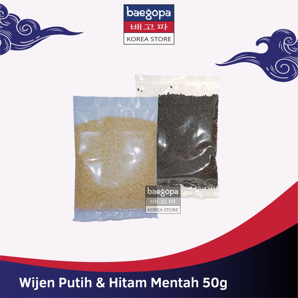 Jual GOMA SHIRO Biji Wijen Putih & Hitam Mentah 50 g │ White Sesame ...