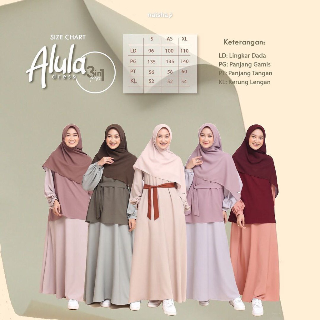 Jual GAMIS 3 IN 1 ALULA DRESS GAMIS VEST DRESS ROMPI OUTER REMAJA DRESS ...