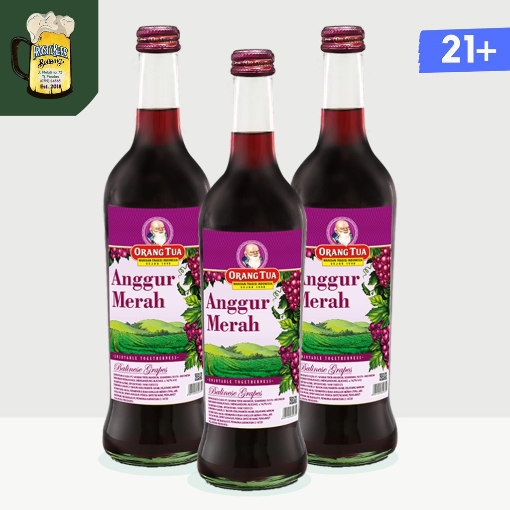 Jual Orang Tua Anggur Merah Amer Besar OT 14.7% 620 ml | Shopee Indonesia