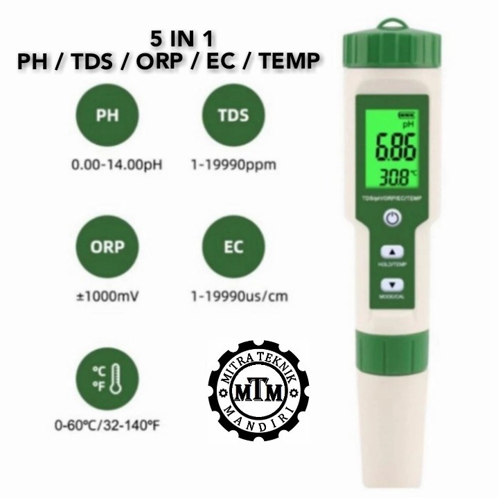 Jual ALAT UKUR 5 IN 1 DIGITAL KUALITAS AIR PH ORP TDS EC TEMP EZ-9910 ( EZ9910 ) | Shopee Indonesia