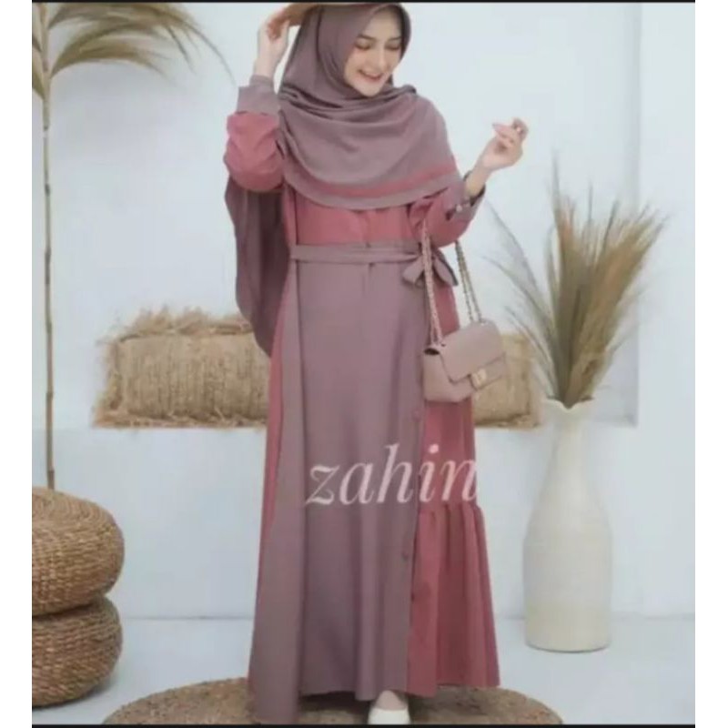 Jual Zahin Set Gamis Syari Terbaru Baju Gamis Wanita Muslim Modis Kekinian Baju Syari | Shopee ...