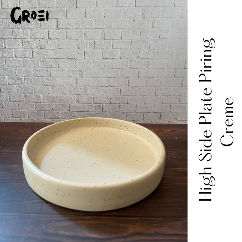 Jual Creme High Side Plate - Piring Aesthetic Keramik | Shopee Indonesia