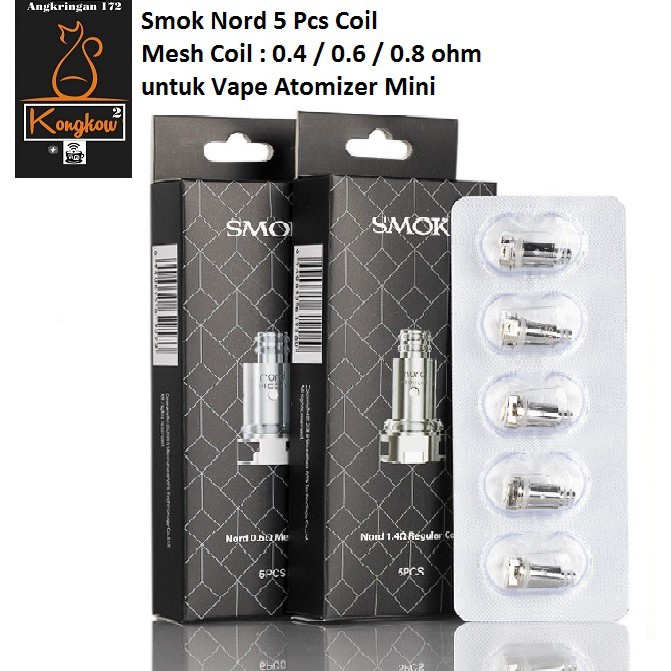 Jual SMOK NORD COIL 0.4 ohm 0.6 ohm 0.8 ohm satu Pack isi 5 Pcs ...