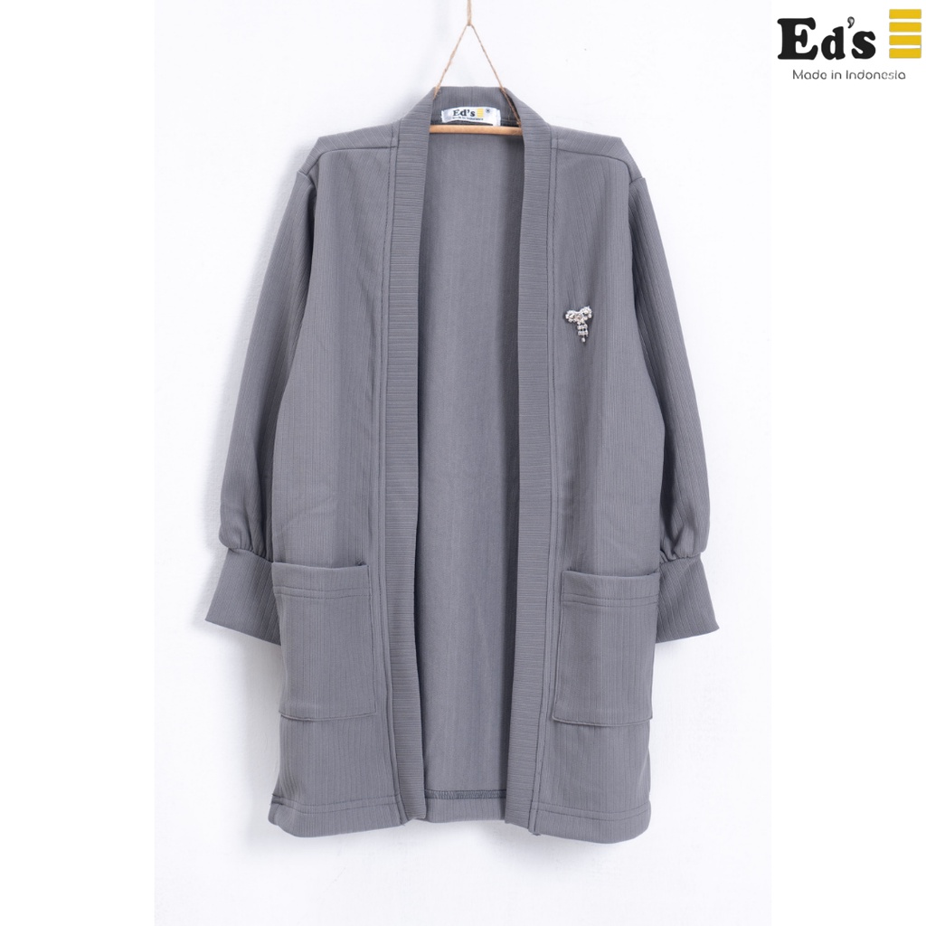 Jual COD!! LONG CARDI ANAK USIA 4-11 TAHUN BAHAN ROMA KNIT WARNA GREY ...
