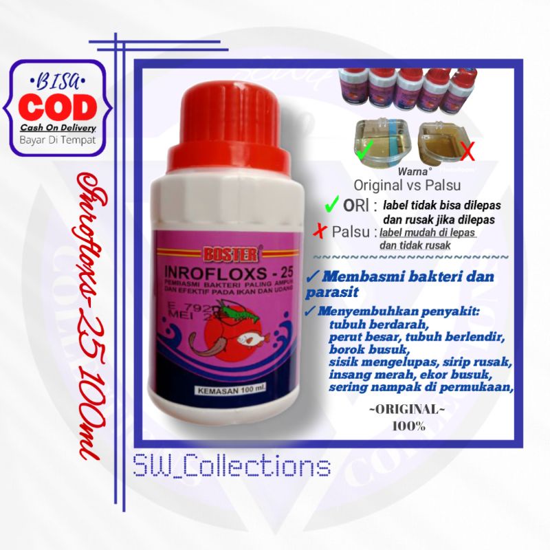 Jual BOSTER INROFLOX 25 100% ORIGINAL INROFLOXS ANTIBIOTIK IKAN CAIR ...