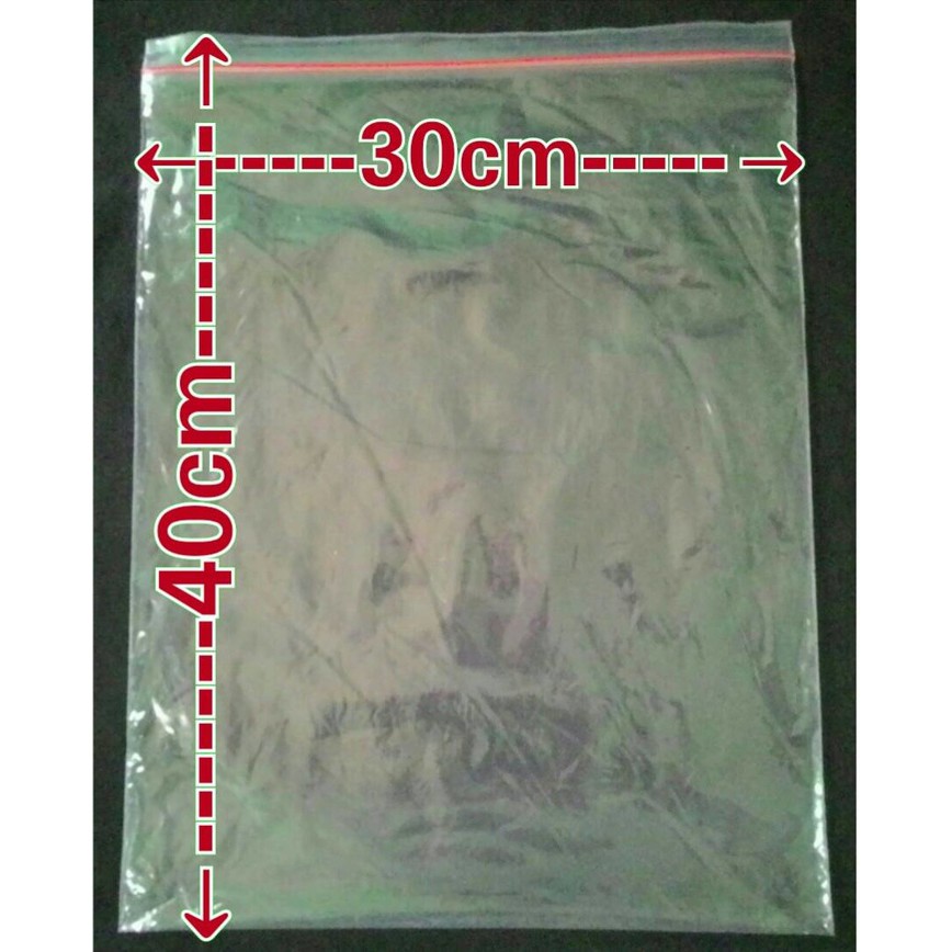 Jual PLASTIK ZIPPER / KANTONG PLASTIK ZIP LOCK UKURAN 30 CM x 40 CM isi ...