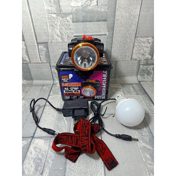 Jual Senter Kepala LED 50 Watt Bonus Bohlam 5 Watt Ring 46 Cahaya Putih ...